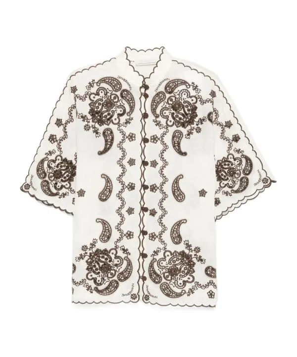 Zimmermann Ascension Embroidered Shirt - White