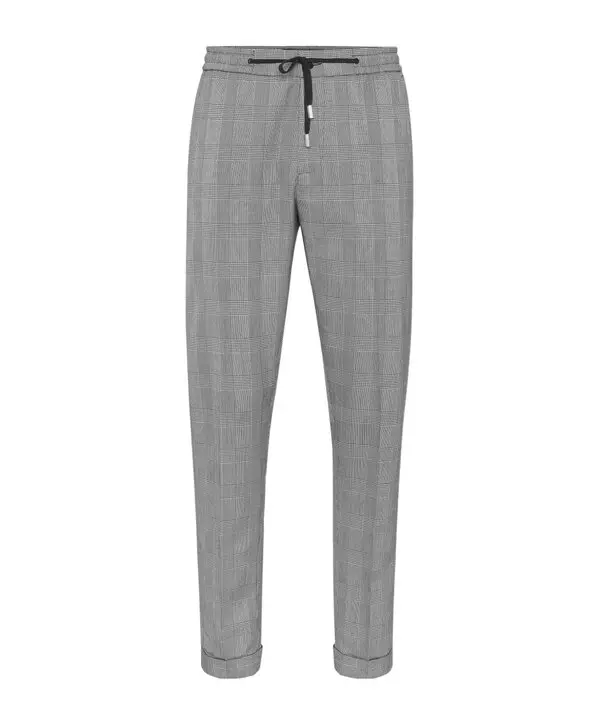 Philipp Plein Prince Of Wales Check Tailored Trousers - Gray