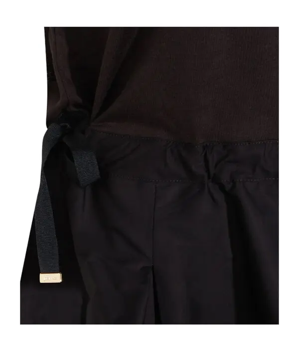 Herno Short-sleeved Crewneck Dress With Flared Hem - Black