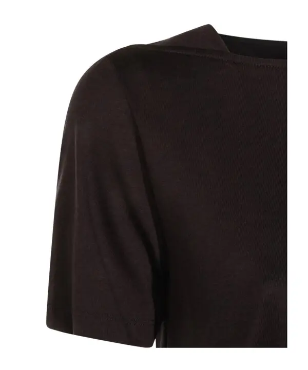 Herno Short-sleeved Crewneck Dress With Flared Hem - Black