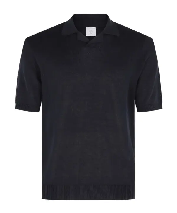Eleventy Short-sleeved Knitted Polo Shirt