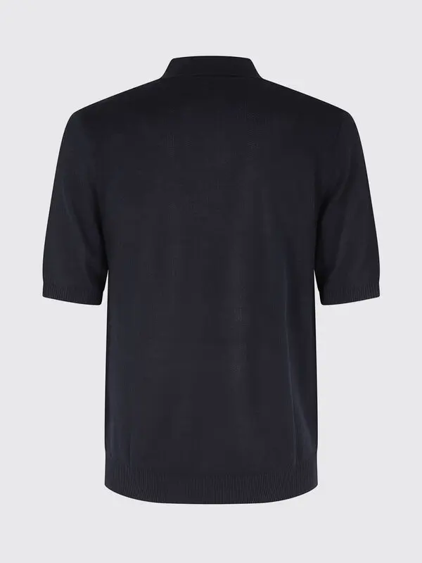 Eleventy Short-sleeved Knitted Polo Shirt