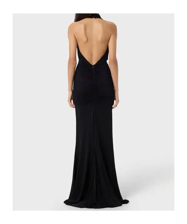 Blumarine Ruched Halterneck Maxi Dress