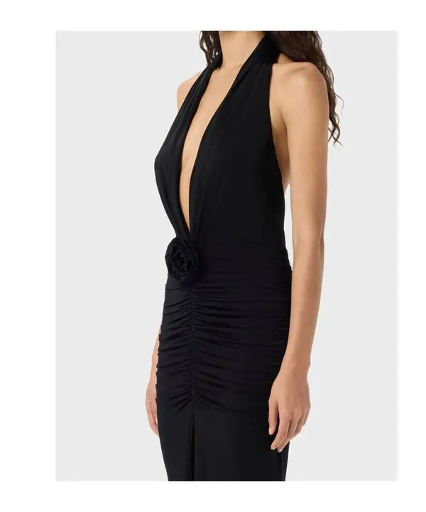 Blumarine Ruched Halterneck Maxi Dress