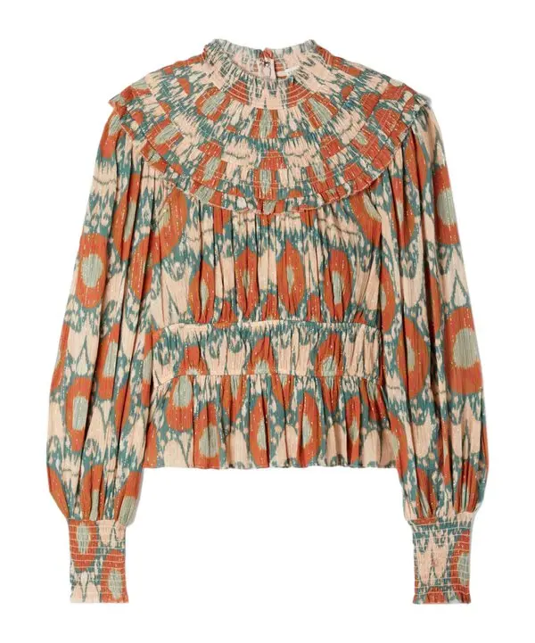 Ulla Johnson Printed Embroidered Shirt