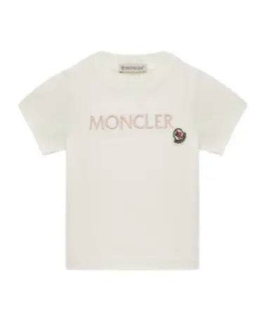 Moncler Embroidered Logo Cotton T-shirt - White