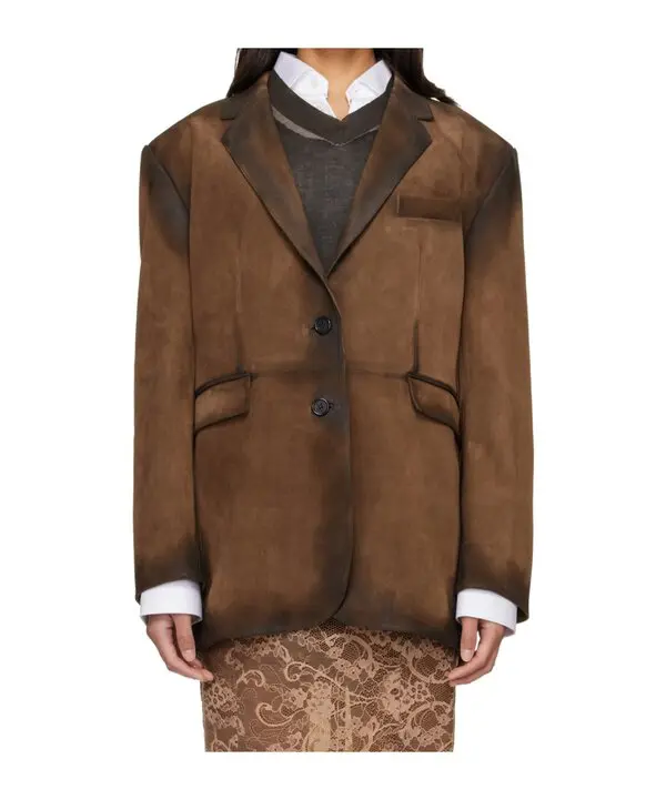 Acne Studios Single Breasted Suit Jacket - Brown