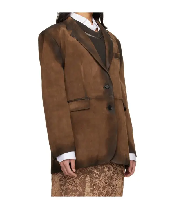 Acne Studios Single Breasted Suit Jacket - Brown