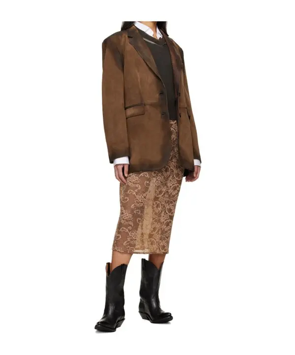 Acne Studios Single Breasted Suit Jacket - Brown