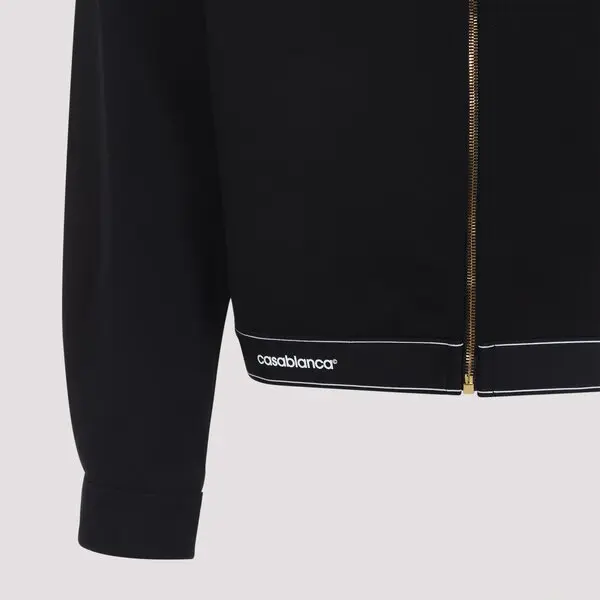 Casablanca Logo Detailed Zip-up Jacket - Black