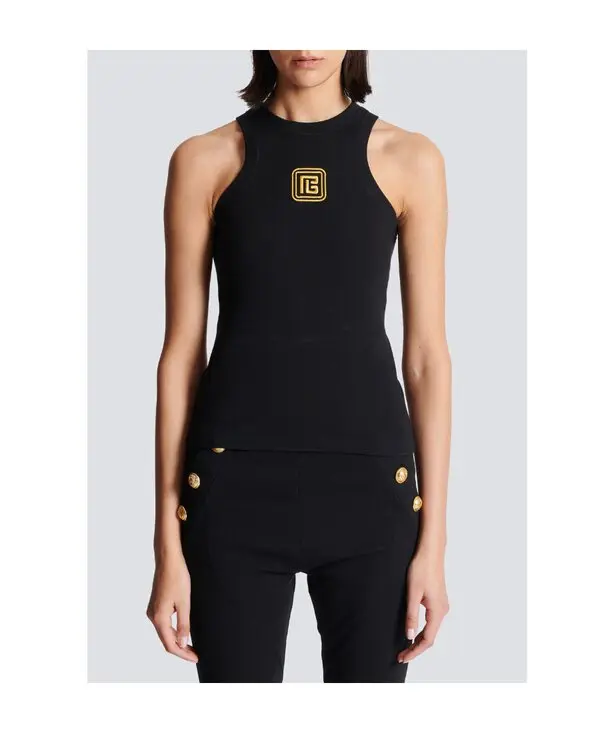 Balmain Embroidered Tank Top