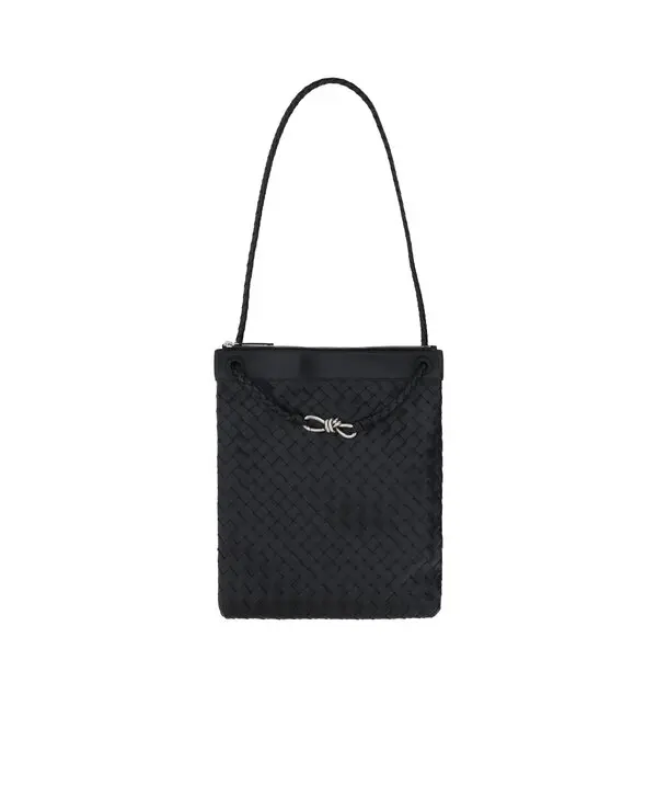 Bottega Veneta Flat Messenger Bag - Black