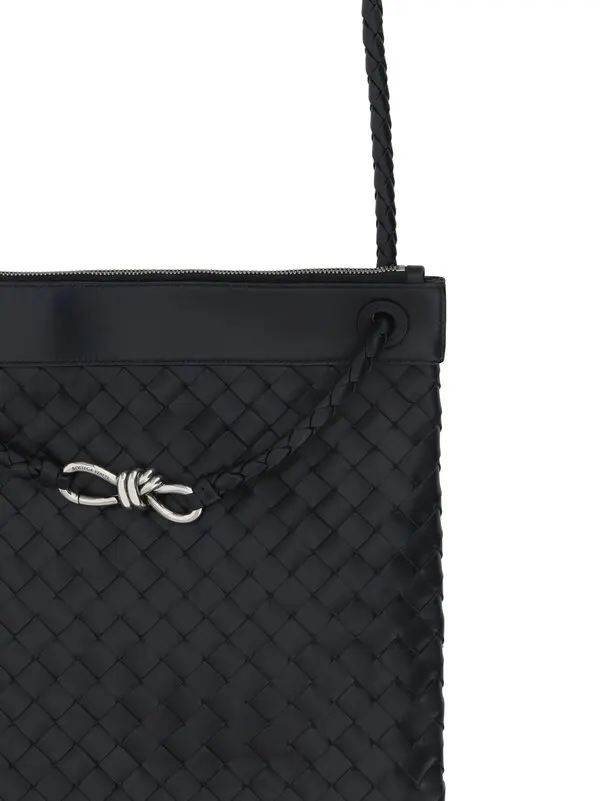 Bottega Veneta Flat Messenger Bag - Black