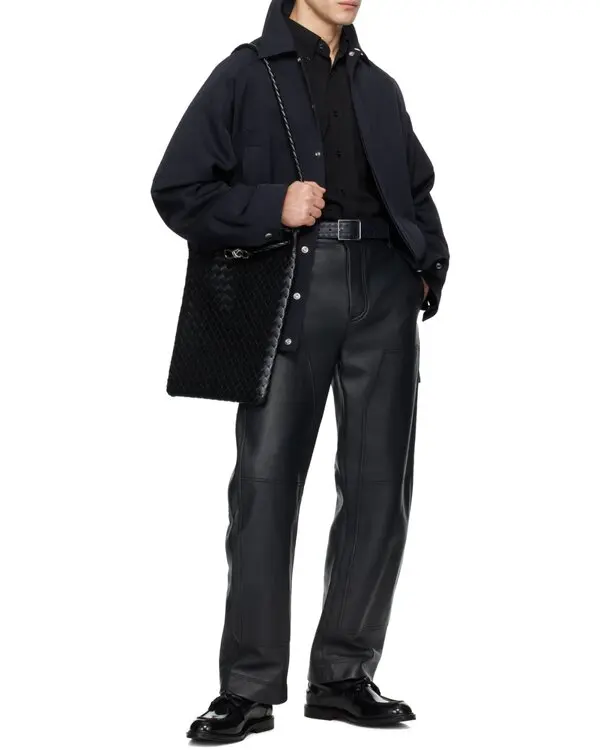 Bottega Veneta Flat Messenger Bag - Black