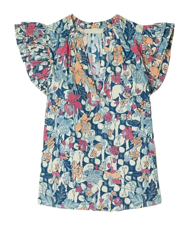 Ulla Johnson Elena Floral Print Ruffled Shirt - Multicolor