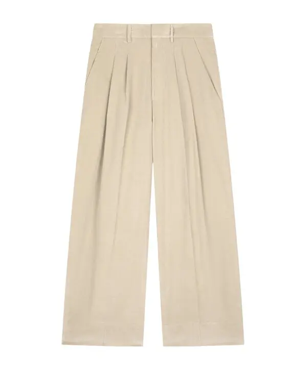 DONDUP Wide-leg Pleated Trousers - Nude