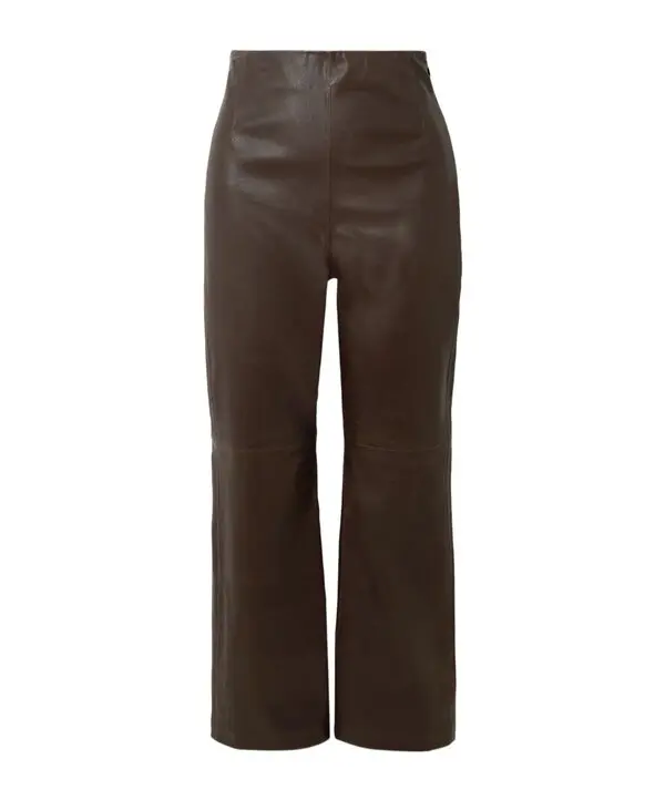 Nour Hammour Patchwork Leather Casual Pants - Black