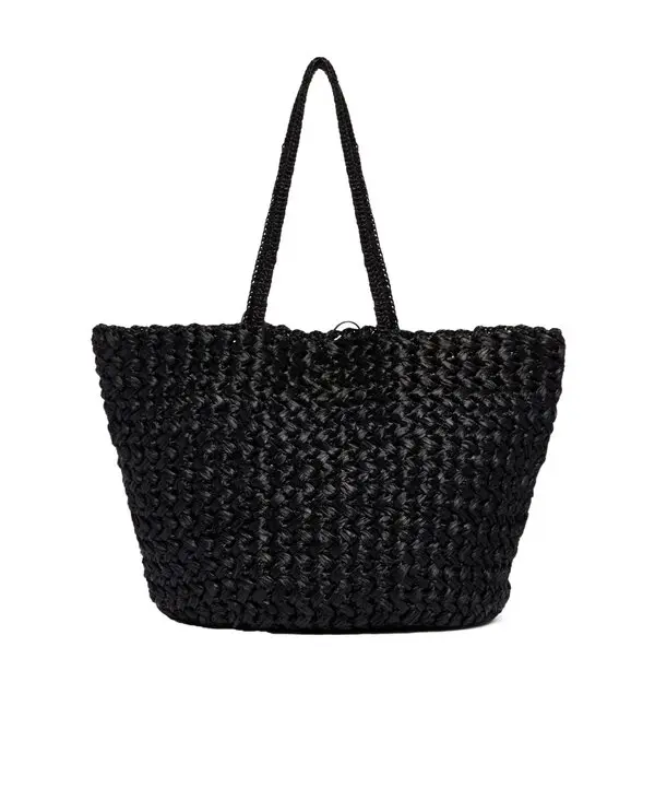 THE ROW Estelle Large Woven Tote Bag - Black