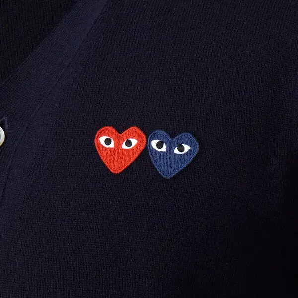 Play Comme Des Garcon V-neck Long Sleeve Sweater
