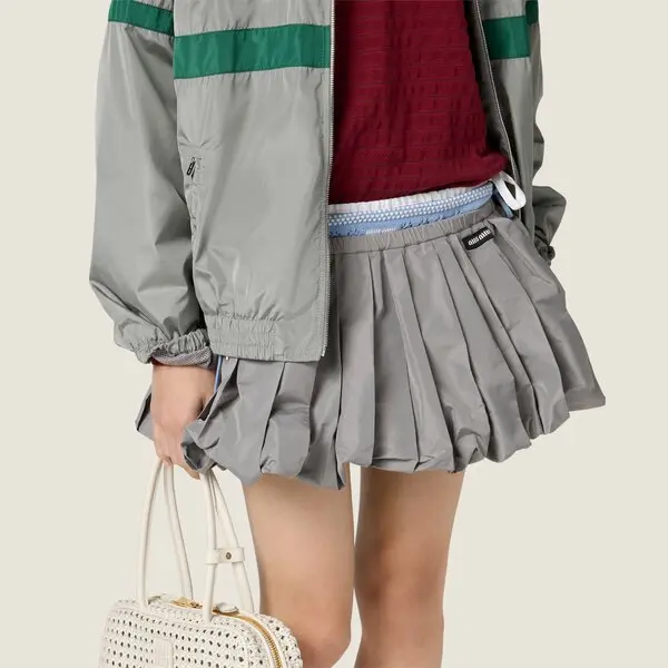 Miu Miu Technical Fabric Mini Skirt - Gray