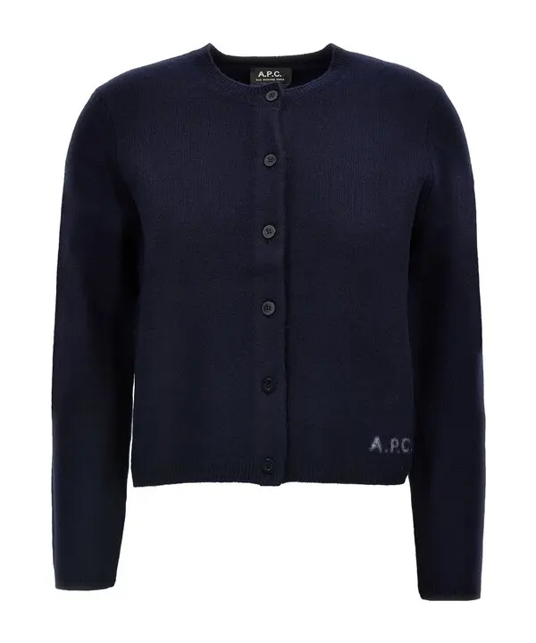 A.p.c. Mila Button-up Knitted Cardigan - Blue