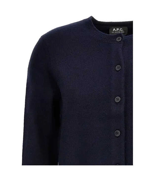 A.p.c. Mila Button-up Knitted Cardigan - Blue