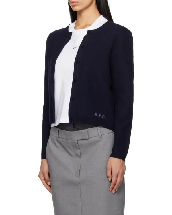 A.p.c. Mila Button-up Knitted Cardigan - Blue