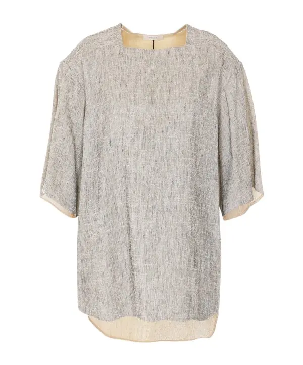 THE ROW Short Sleeve Square Neck Top - White