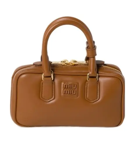 Miu Miu Arcadie Leather Mini-bag - Cognac