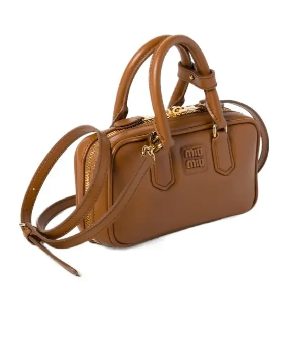 Miu Miu Arcadie Leather Mini-bag - Cognac