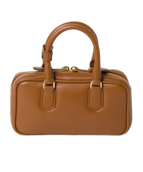 Miu Miu Arcadie Leather Mini-bag - Cognac
