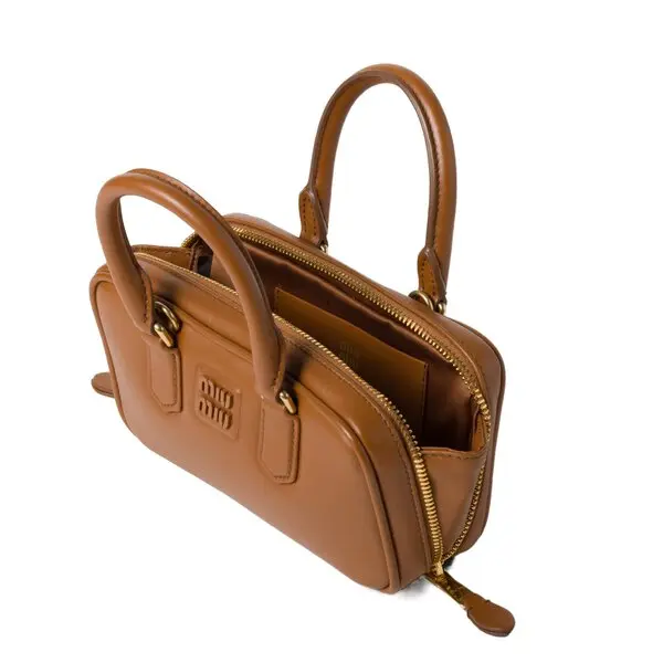 Miu Miu Arcadie Leather Mini-bag - Cognac