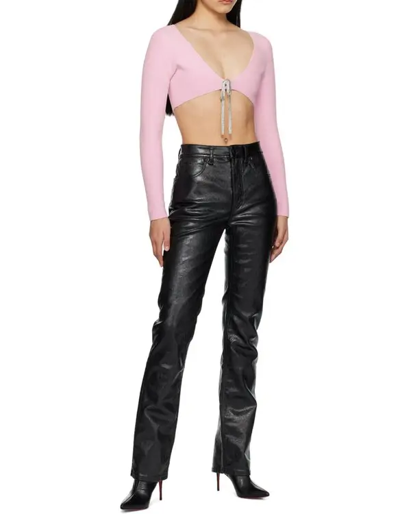 Alexander Wang Cropped Crystal-tie Cardigan
