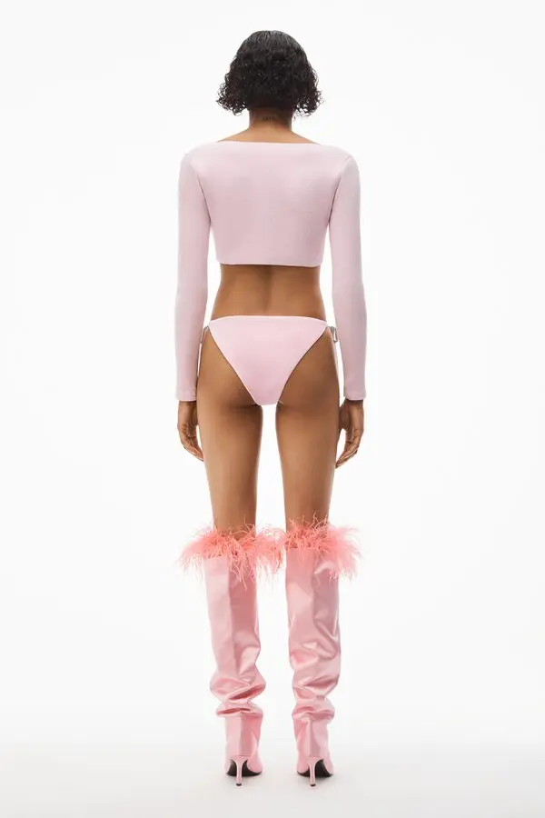 Alexander Wang Cropped Crystal-tie Cardigan