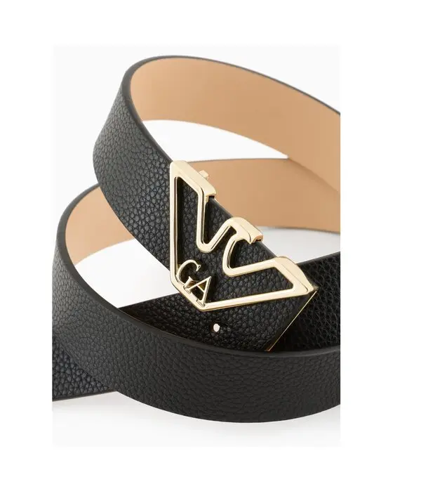Emporio Armani Leather Belt With Hollow Buckle