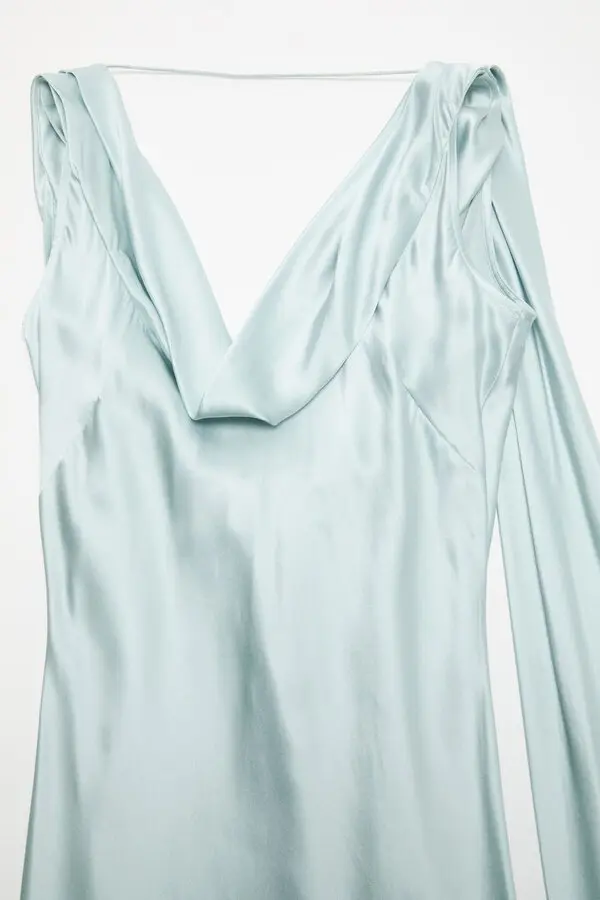 Acne Studios Cowl Neck Draped Maxi Dress