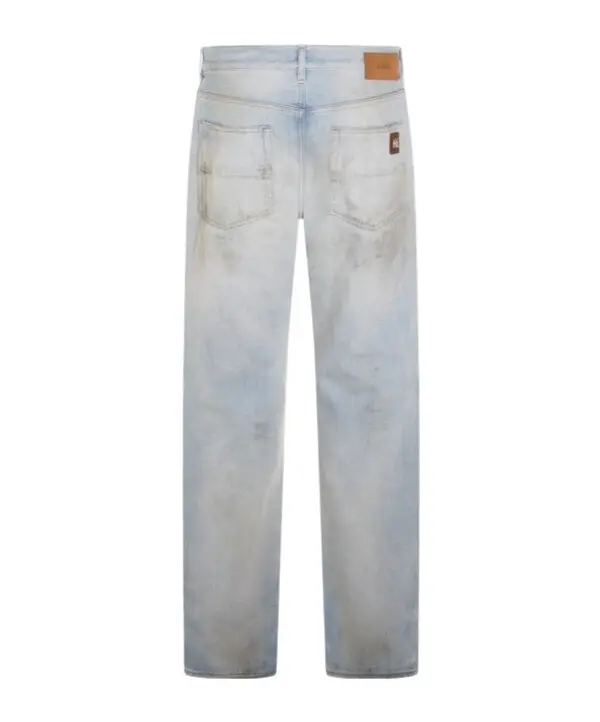 Amiri Distressed Light Wash Denim Jeans - Gray