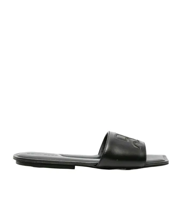 COURREGES Open Toe Slip-on Slides - Black
