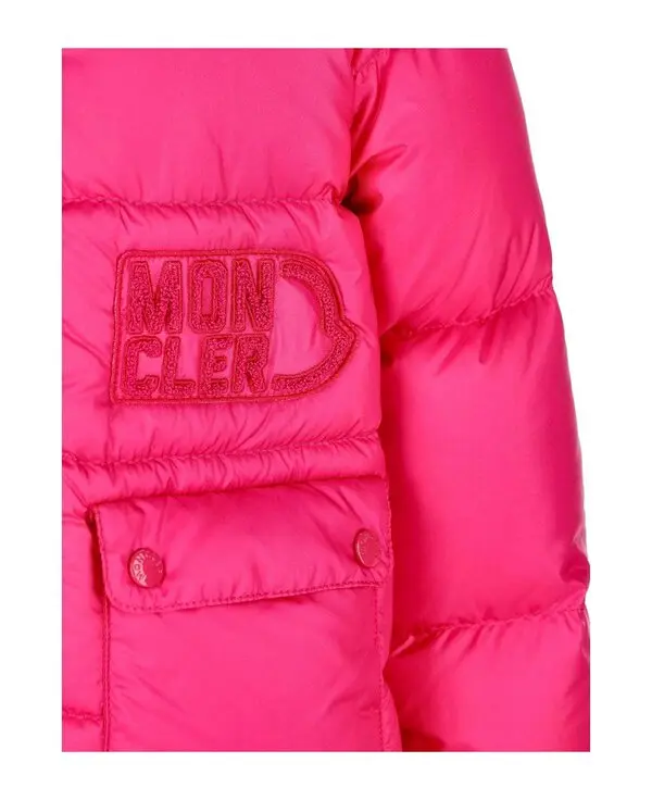 Moncler Hooded Down Jacket With Zip Up Closure And Pockets - Bright Pink