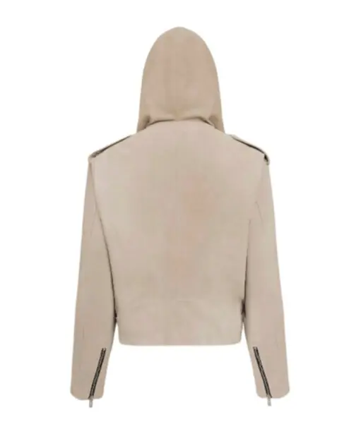 Alaïa Hooded Biker Jacket - Beige