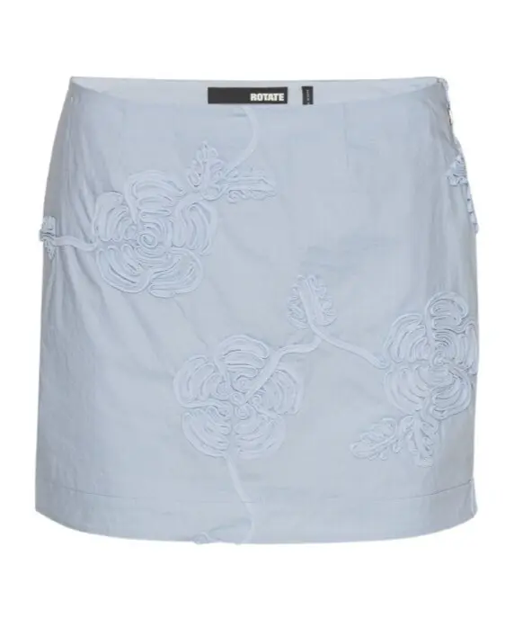 ROTATE BY BIRGER CHRISTENSEN Mini Skirt With Floral Embroidery - Light Blue