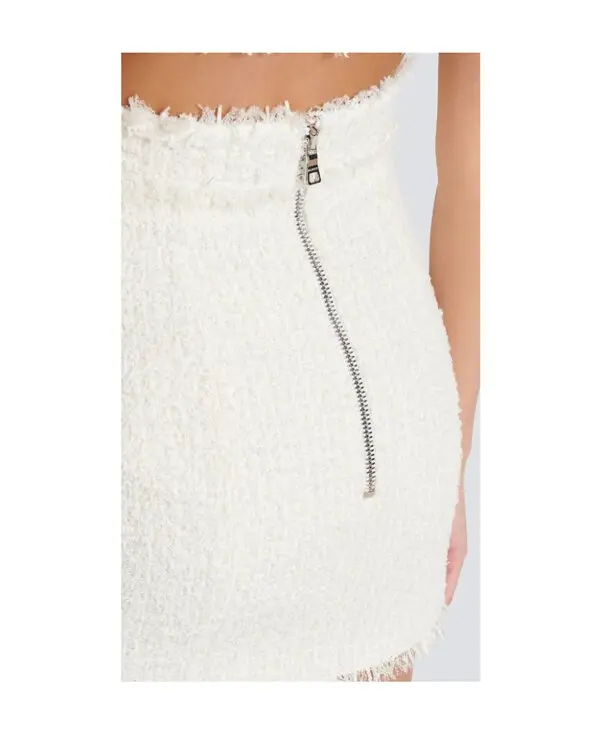 Balmain Baroque Tweed Mini Skirt With Embellishments