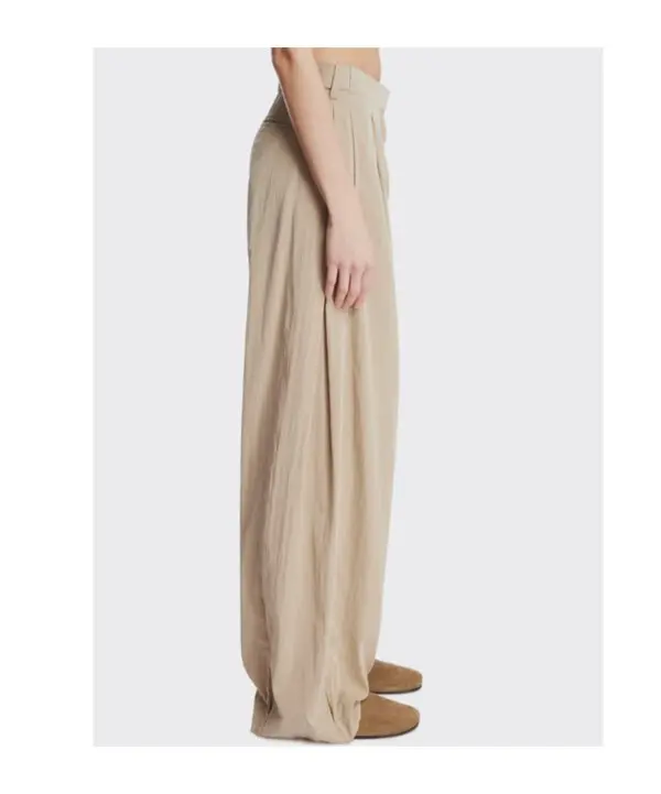 THE ROW Wide Leg Pleated Trousers - Beigw