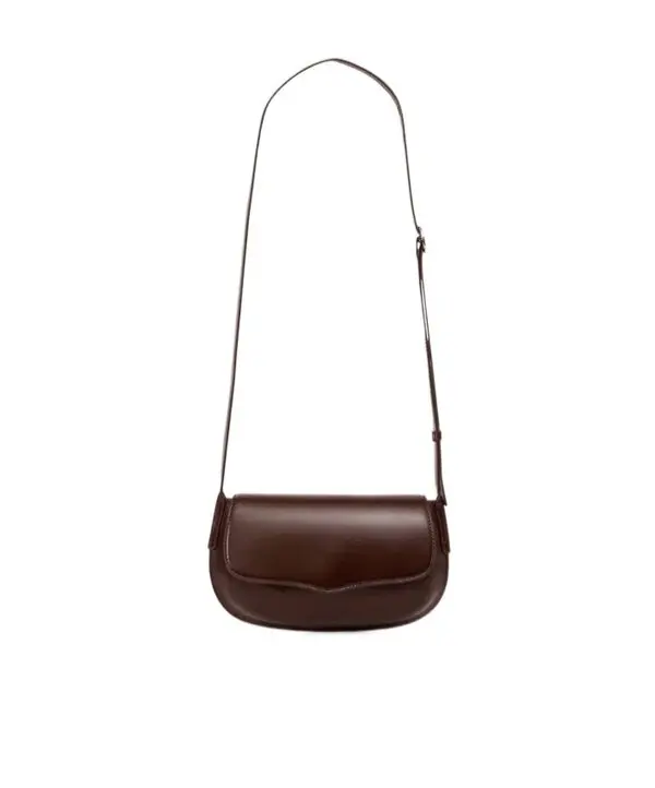 LEMAIRE Belly Leather Crossbody Bag - Ristretto