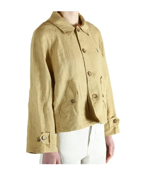 Ralph Lauren Polo Logo Embroidered Buttoned Jacket - Nude