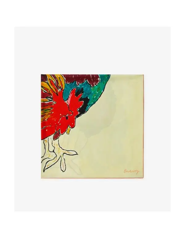 Burberry Cockerel-print Silk Twill Scarf
