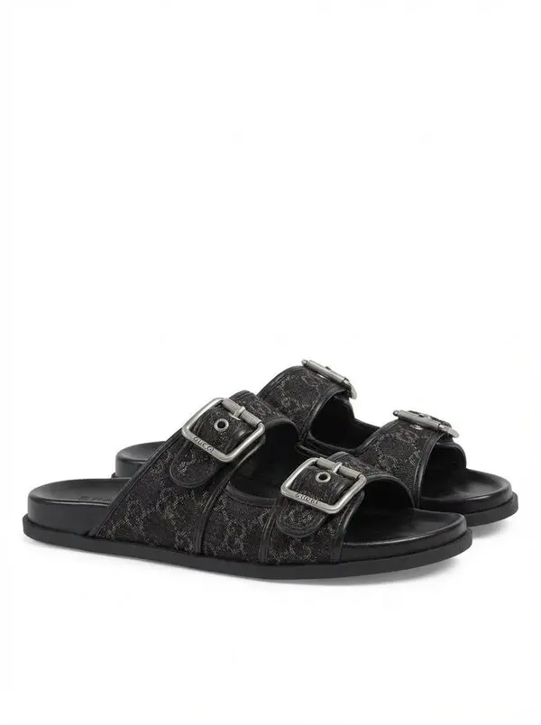 Gucci Rhein Double-buckle Slides