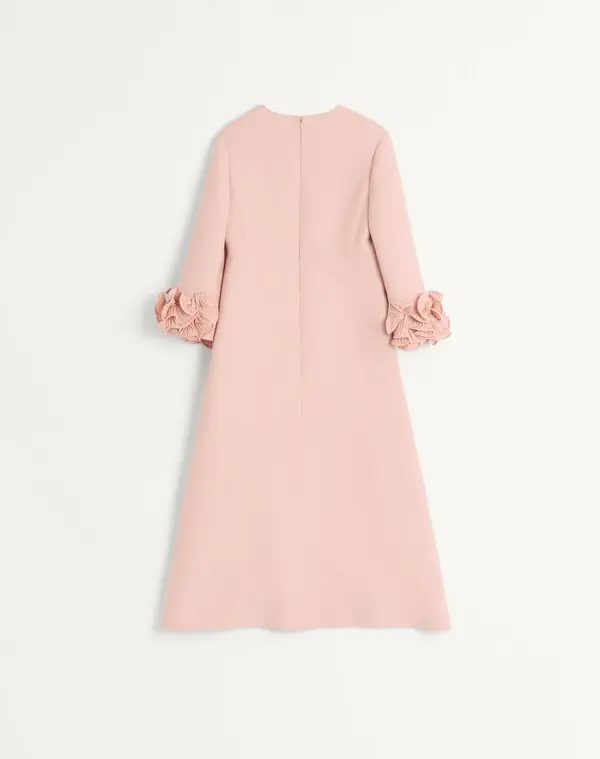 Valentino Garavani Crepe Couture Midi Dress With Ruffle Detail