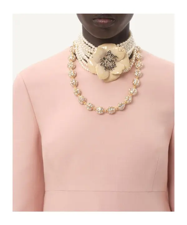 Valentino Garavani Crepe Couture Midi Dress With Ruffle Detail