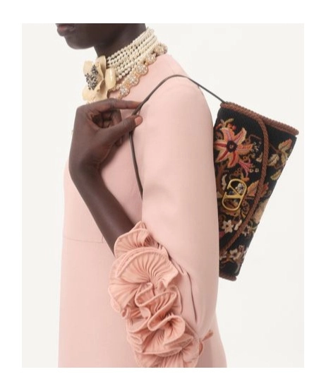 Valentino Garavani Crepe Couture Midi Dress With Ruffle Detail